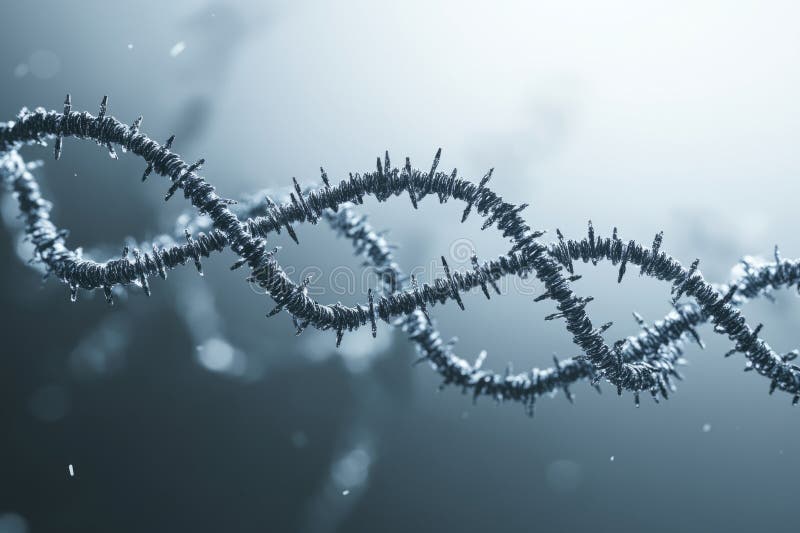 Barbed Wire Forms a Dna Double Helix, Symbolizing Genetic Manipulation ...