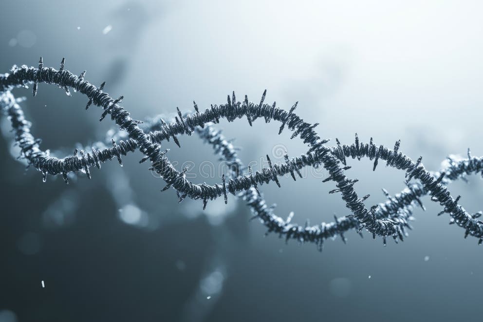 Barbed Wire Forms a Dna Double Helix, Symbolizing Genetic Manipulation ...