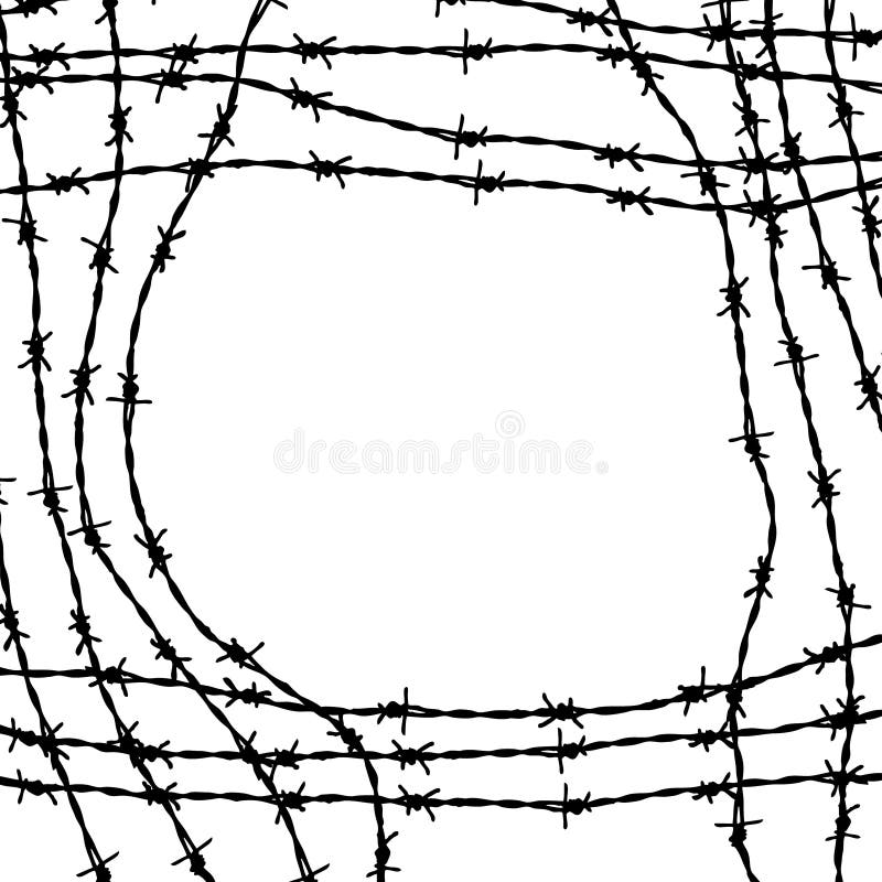 Barbed wire silhouette stock vector. Illustration of isolated - 5005420