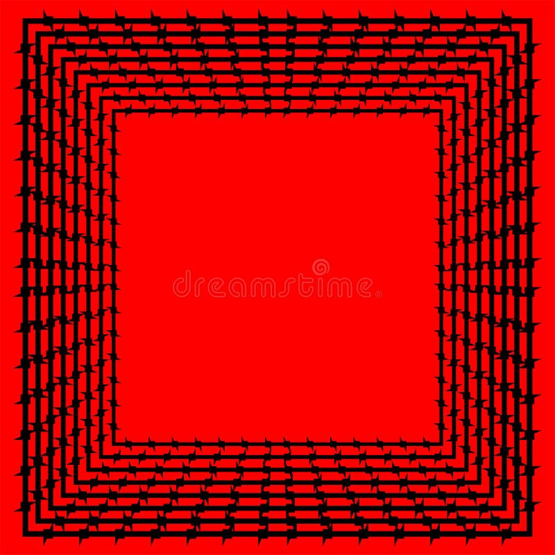 Barbed Wire Frame. Barb Cadre Prison Border Stock Vector - Illustration ...