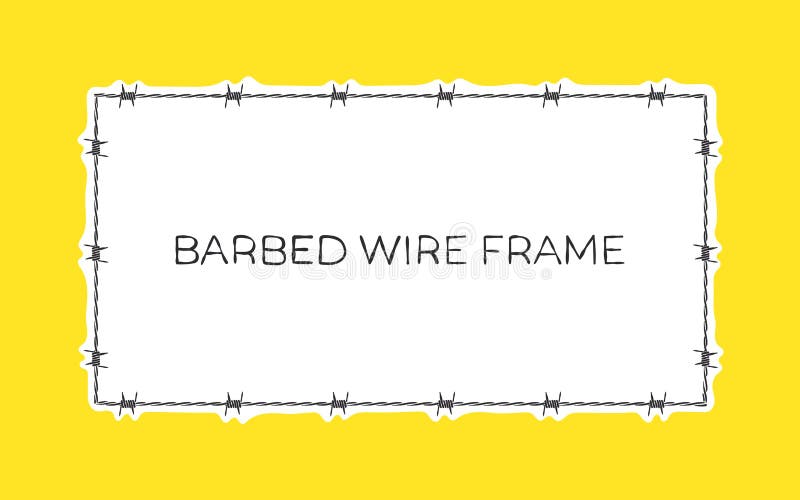 Barbed Wire Frame. Razor Wire. Concept Background Stock Illustration ...