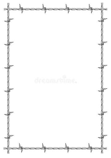 Barbed wire frame vector stock vector. Illustration of form - 4640374