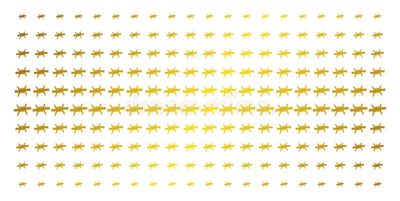 Barbed Wire Gold Halftone Effect Stock Vector - Illustration of danger ... Barbed Wire Gold Halftone Effect Stock Vector - Illustration of danger ...