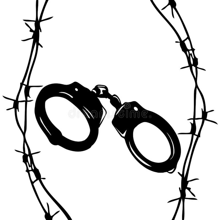 Barbed Wire is the Handcuffs Stock Vector - Illustration of barbed ...