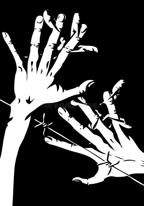 Barbed Wire,hands and Claws Stock Illustration - Illustration of ...