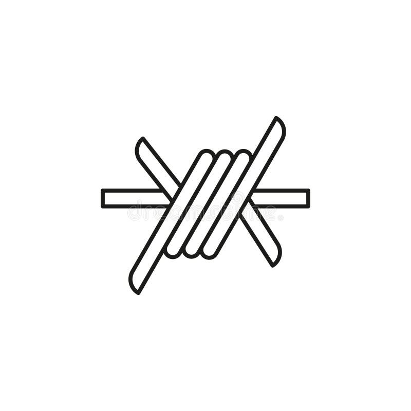 Barbed Wire Icon Flat Line Symbol Set Stock Vector - Illustration of ...