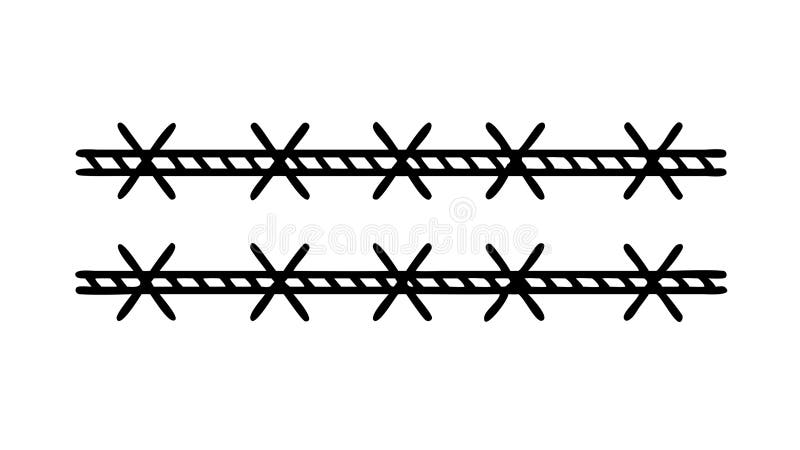 Barbed Wire Icon Graphic Symbolizing Restriction or Security, Vector ...