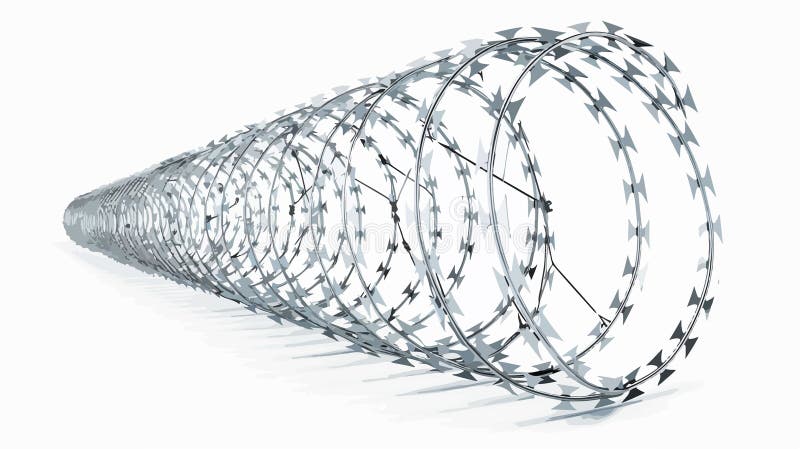 Barbed Wire Isolated on White Background for Wired Border Design Stock ...