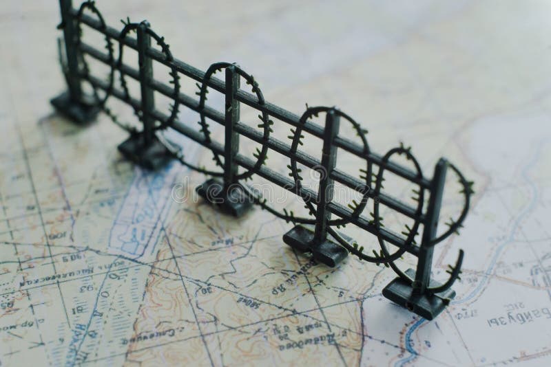 Barbed Wire on the Map of Ukraine. Concept Stock Image - Image of ...