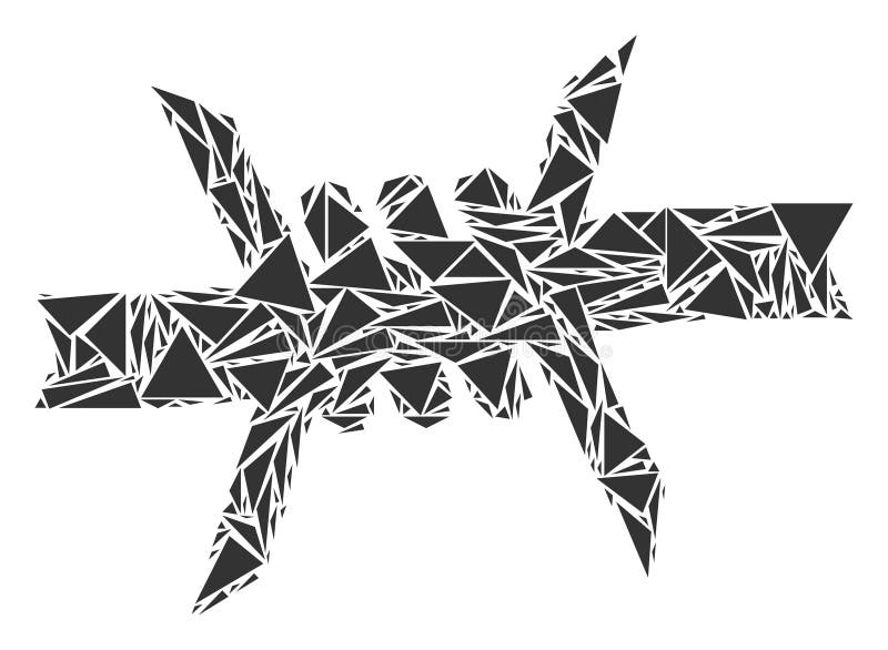 Barbed Wire Mosaic of Triangles Stock Vector - Illustration of police ...