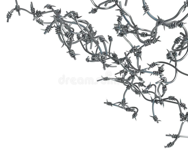 Barbed Wire One Corner stock illustration. Illustration of isolated ...