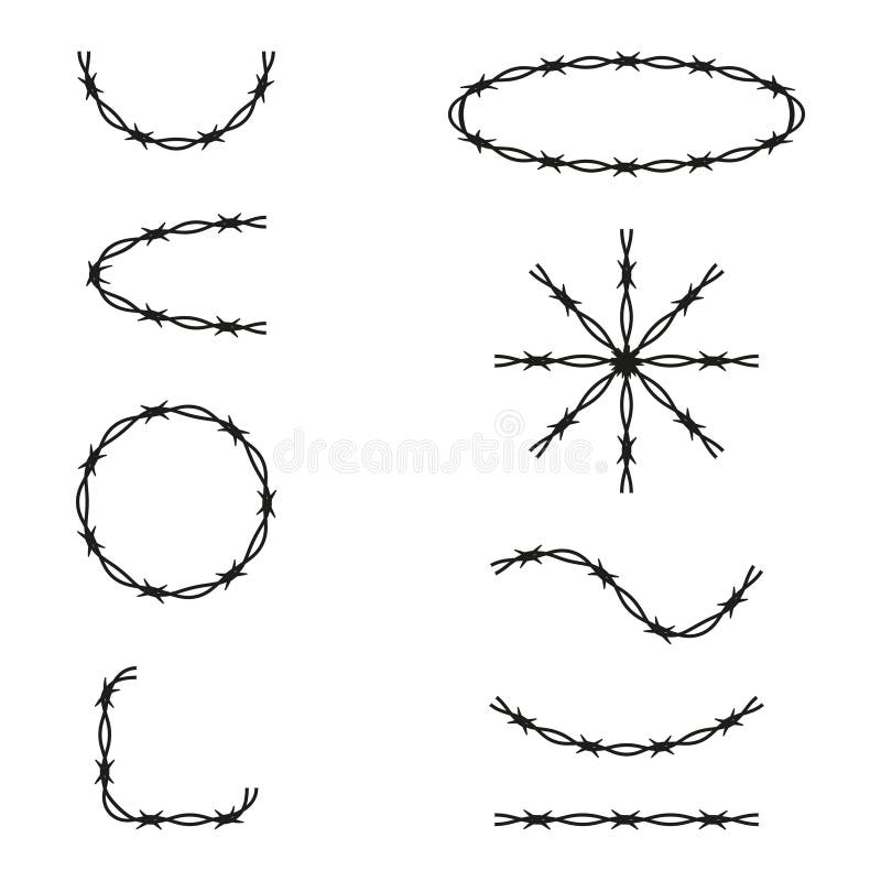 Barbed Wire Ornament. Protection Wire Shape. Dangerous Vector Pattern ...