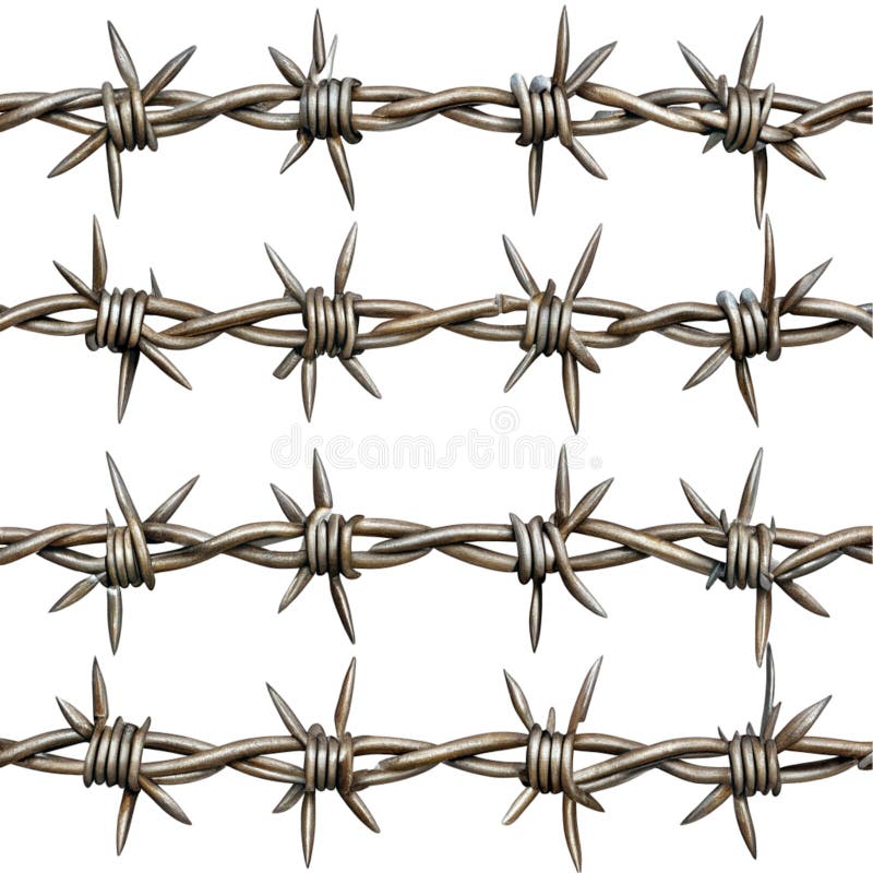 Barbed Wire Pattern Isolated on White Background Stock Illustration ...