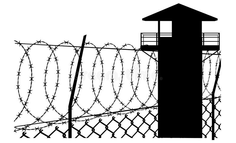 Barbed Wire Fence Vector Illustration Stock Vector - Illustration of ...