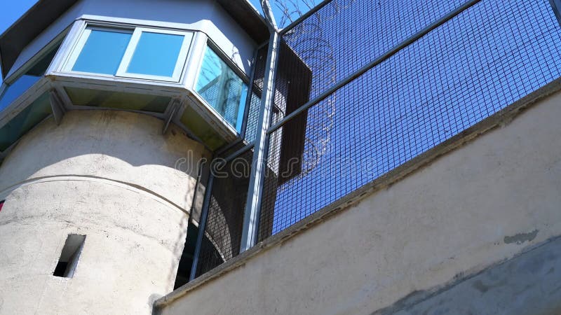 Prison Observation Tower, Bottom View. Watchtower Stock Video - Video ...