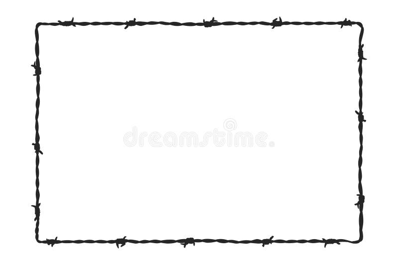 Barbed Wire Rectangle Frame Black Silhouette Vector Stock Vector ...