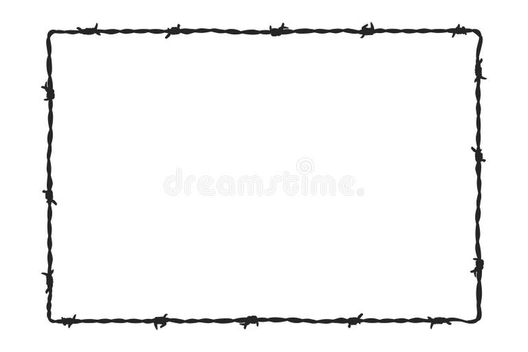 Barbed Wire Rectangle Frame Black Silhouette Vector Stock Vector ...