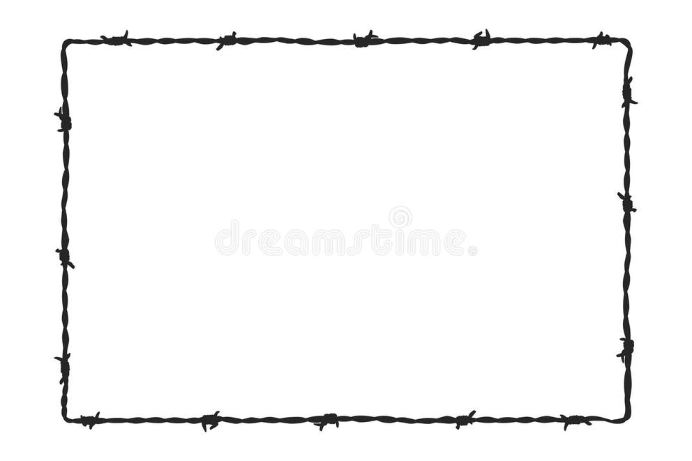 Barbed Wire Rectangle Frame Black Silhouette Vector Stock Vector ...