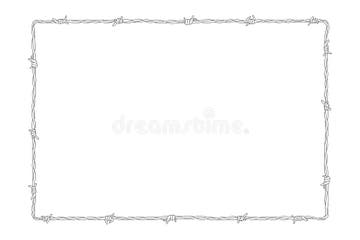 Barbed Wire Rectangle Frame Outline Vector Stock Vector - Illustration ...