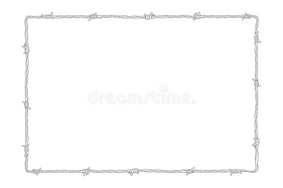 Barbed Wire Rectangle Frame Outline Vector Stock Vector - Illustration ...