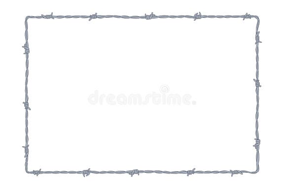 Barbed Wire Rectangle Frame Vector Stock Vector - Illustration of ...