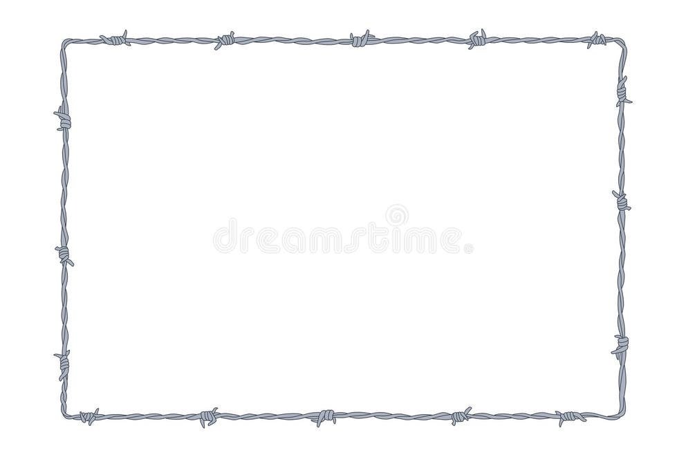 Barbed Wire Rectangle Frame Vector Stock Vector - Illustration of ...