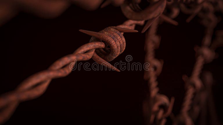 The Barbed Wire Rusty for Abstract Background 3d Rendering Stock ...