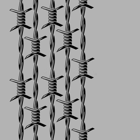 Barbed Wire Seamless Pattern. Sharp Barbwire Border Chain Stock Vector ...