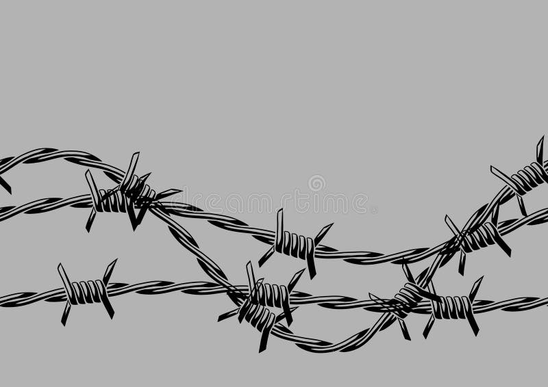 Barbed Wire Frame. Sharp Barbwire Border Chain Stock Vector ...