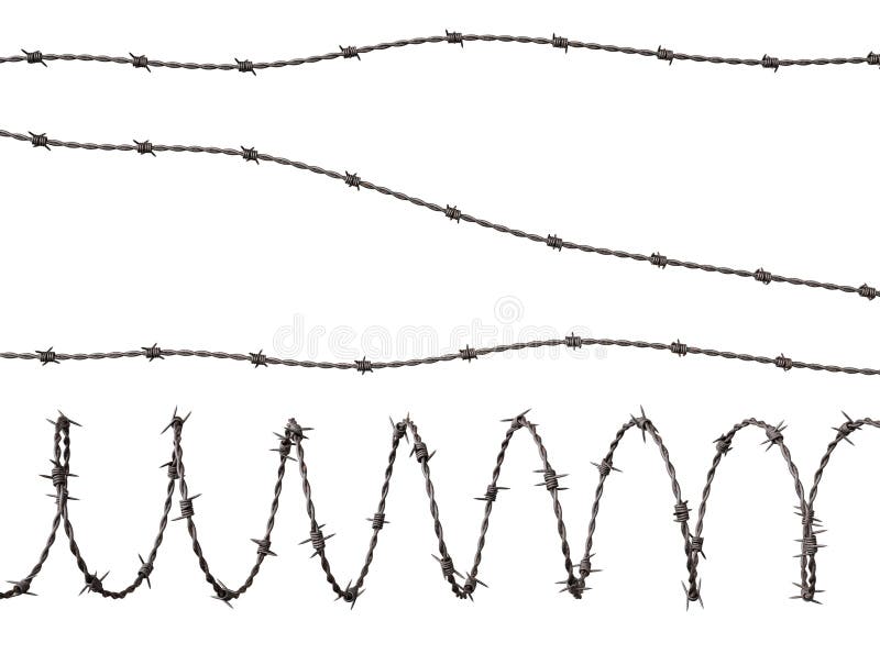 Barbed Wire on White Background Stock Illustration - Illustration of ...