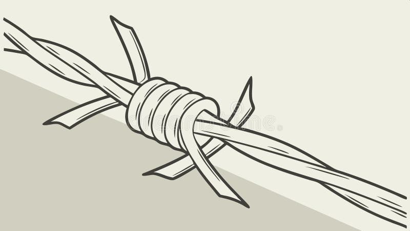 Barbed Wire Sharp, Security Fence and Protection Hazard Vector Design ...