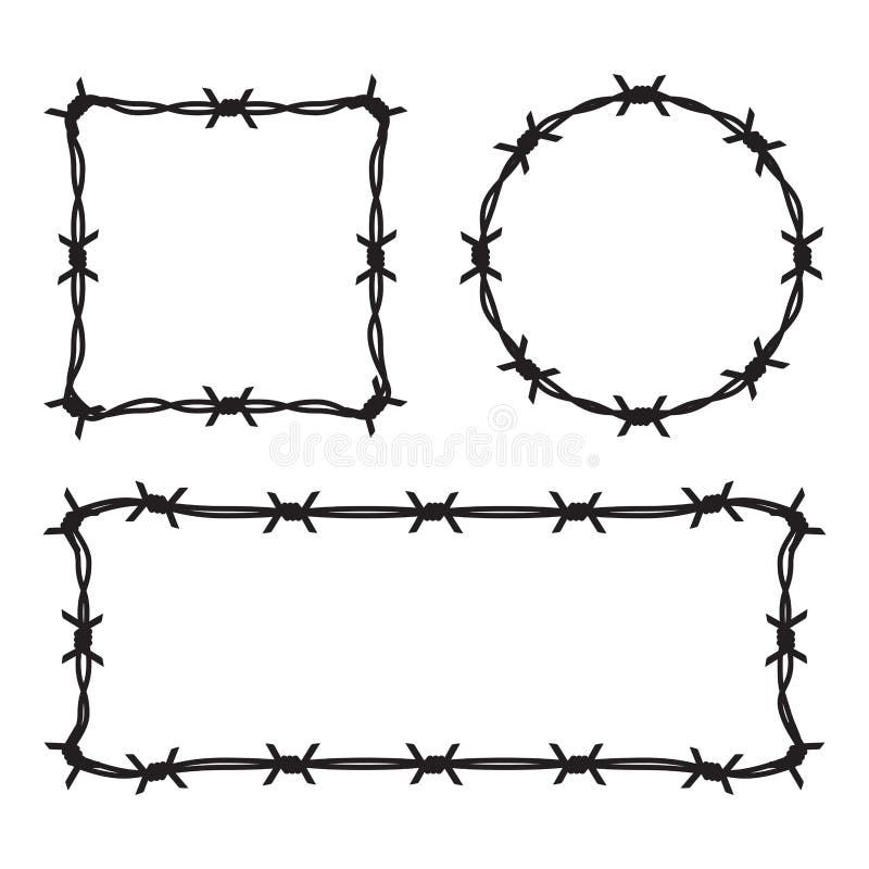 Barbed Wire Silhouette Frame Pattern Graphic Vector Background Stock ...