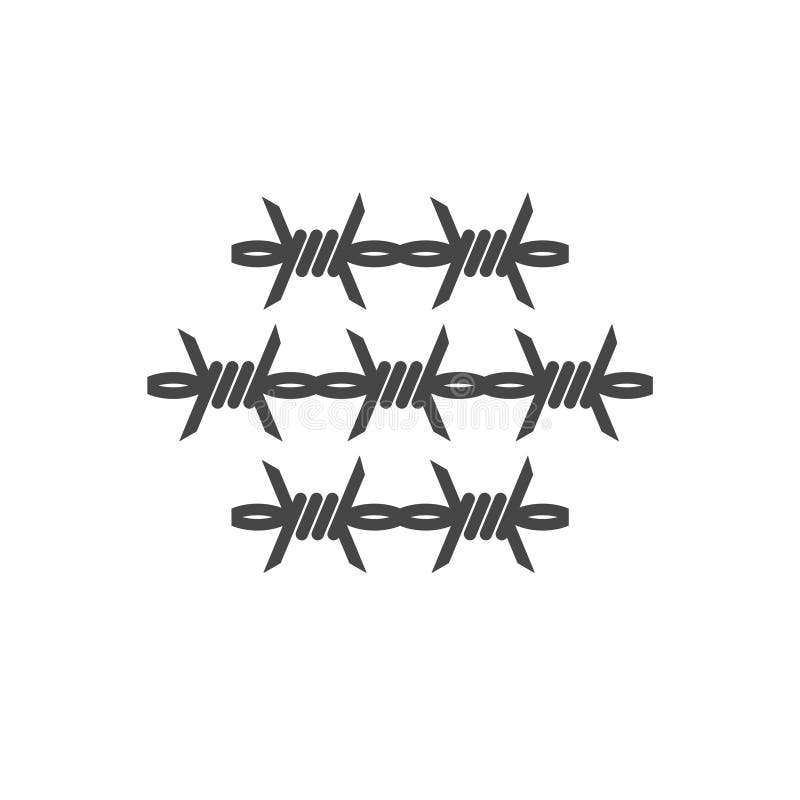 Barbed Wire Silhouettes Vector Icon - Illustration Stock Vector ...