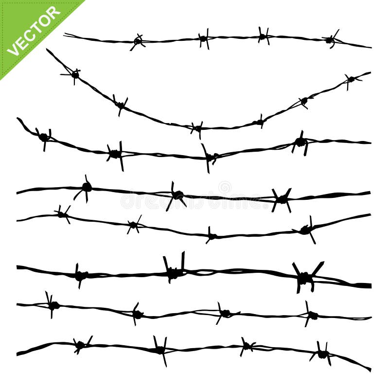 Barbed Wire Silhouettes Vector Stock Vector - Illustration of abstract ...