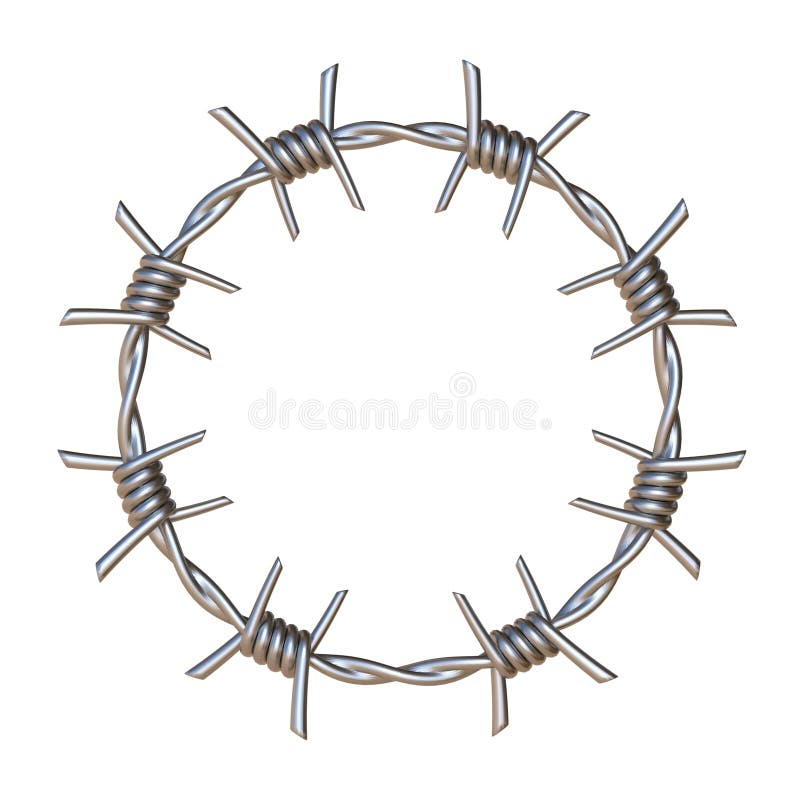 Barbed Wire Small Circle 3D Stock Illustration - Illustration of ...