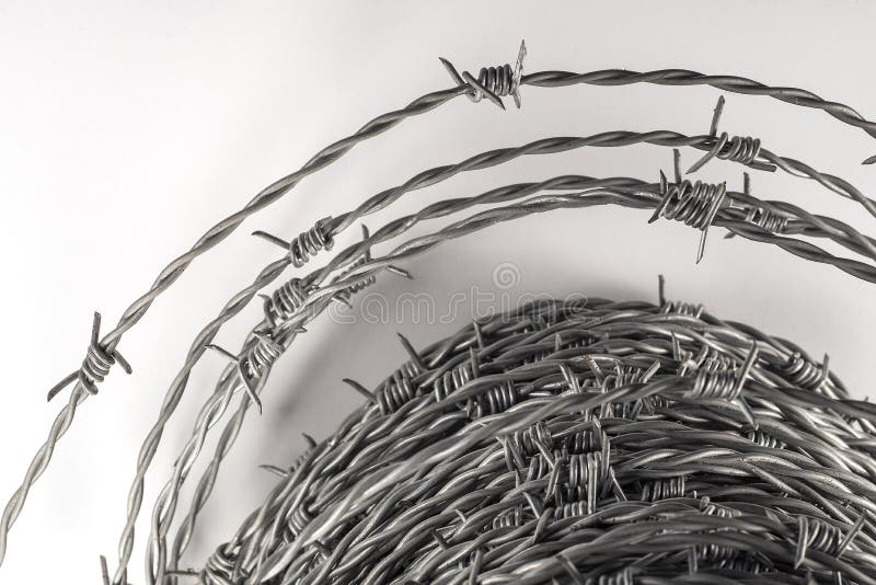Barbed Wire Spirals with Selective Focus Stock Image - Image of ...