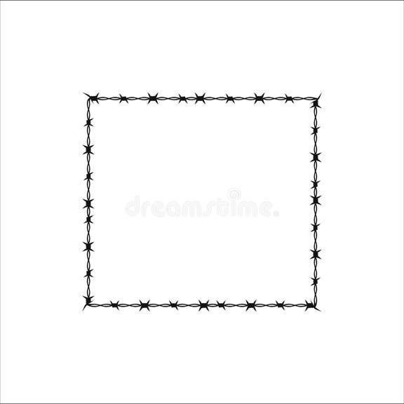 Barbed Wire Square Frame Symbolizing Security and Restriction Stock ...