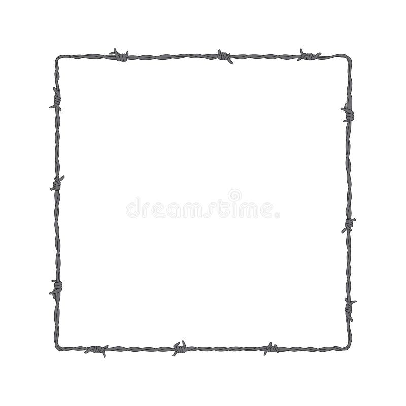 Barbed Wire Square Frame Vector Stock Vector - Illustration of barrier ...