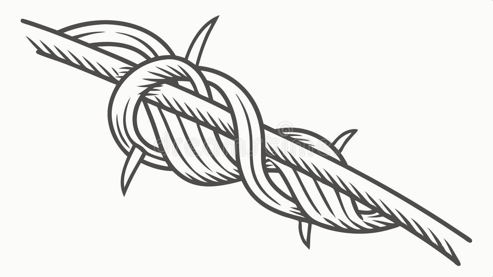 Barbed Wire Swirl, Abstract Security and Modern Fence Vector Design ...