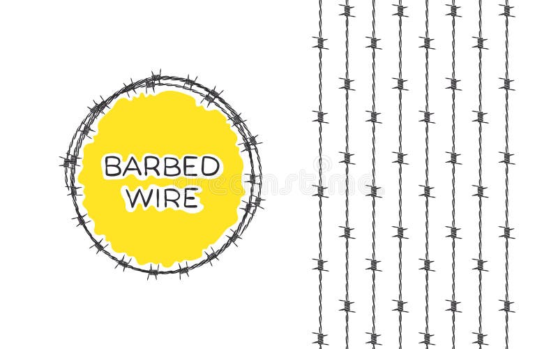 Barbed Wire. Conceptual Background with Barbed Wire and Warning Sign ...