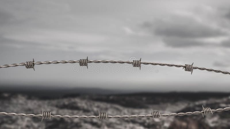 The Barbed Wire in War Zone for Military or Criminal Concept 3d ...