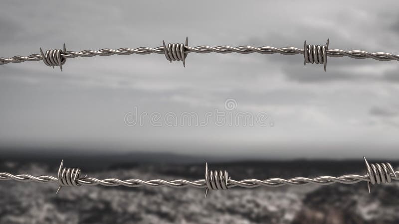 The Barbed Wire in War Zone for Military or Criminal Concept 3d ...