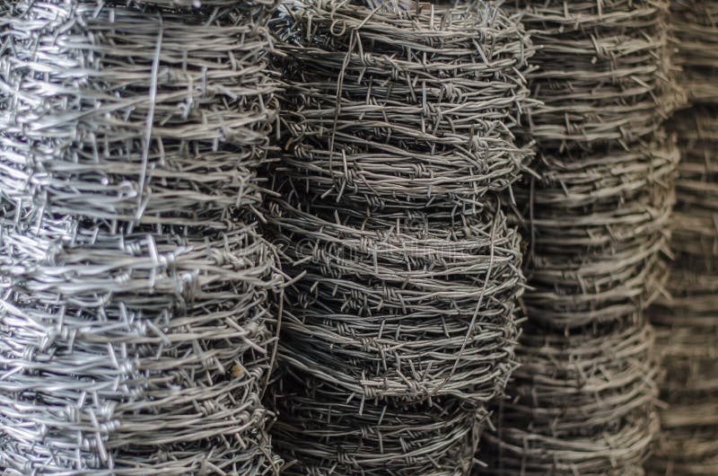 Barbed Wire Wire Roll Close Up Stock Image - Image of confinement ...