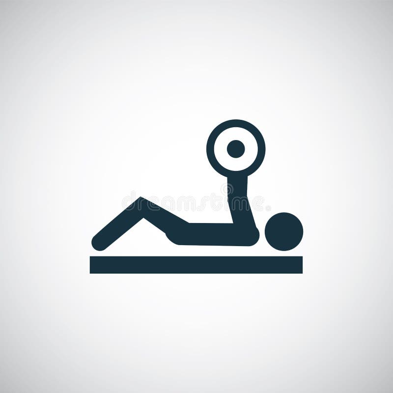 Barbell Bench Press Icon Simple Flat Stock Vector - Illustration of ...