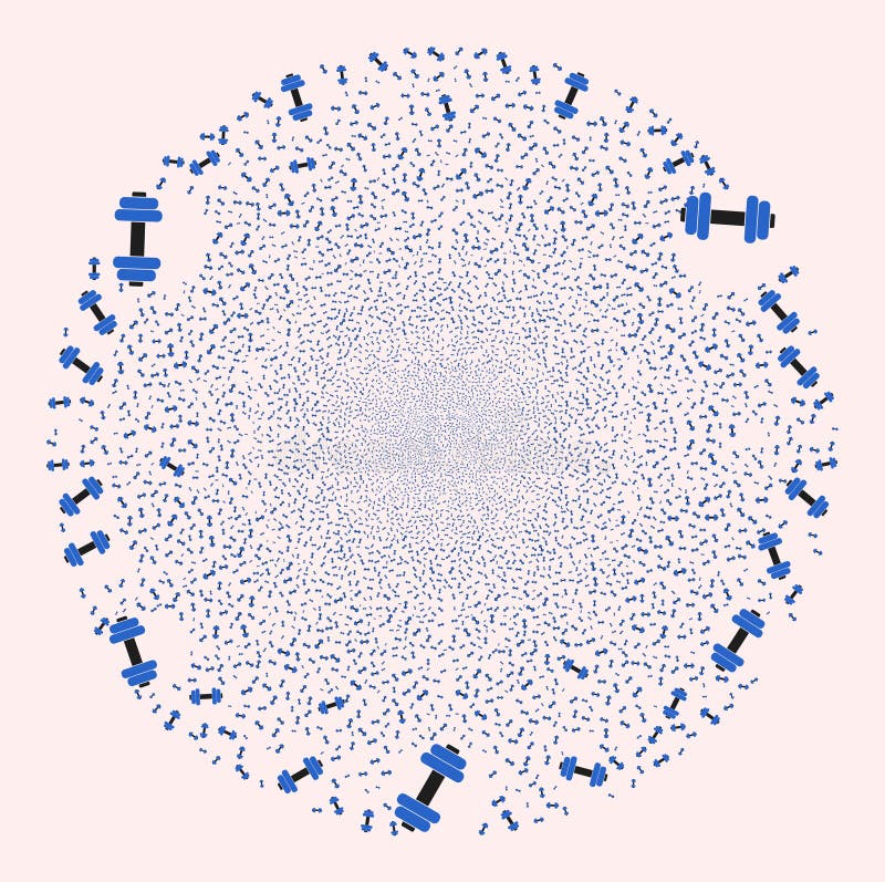 Barbell Icon Mosaic Burst Round Cluster Stock Vector - Illustration of ...