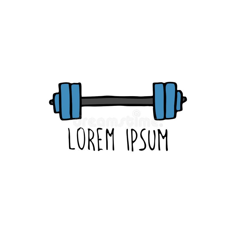 Barbell doodle icon stock illustration. Illustration of artwork - 179685383