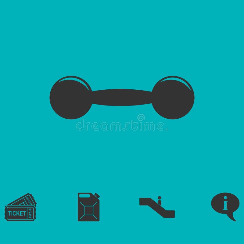 Barbell icon flat stock vector. Illustration of heavy - 137902406