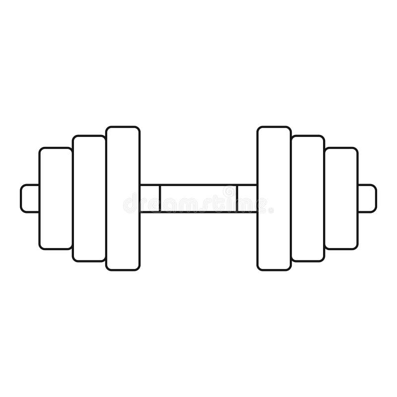 Barbell Icon, Outline Style Stock Vector - Illustration of athletic ...