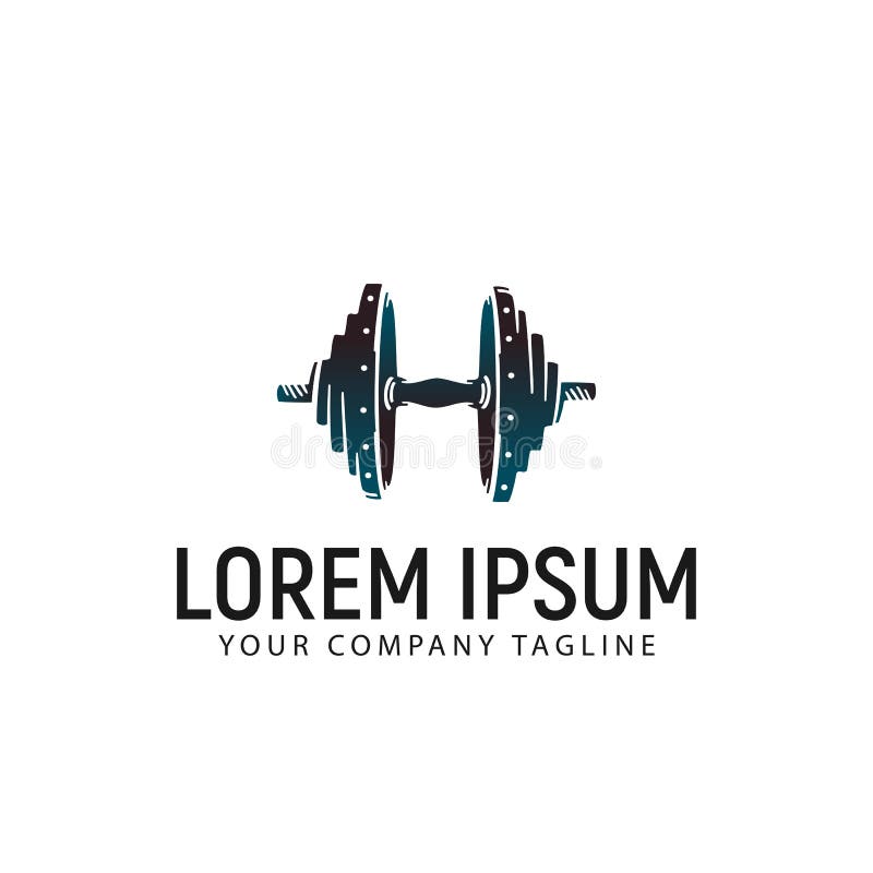 Barbell Logo Design Concept Template Stock Vector - Illustration of ...