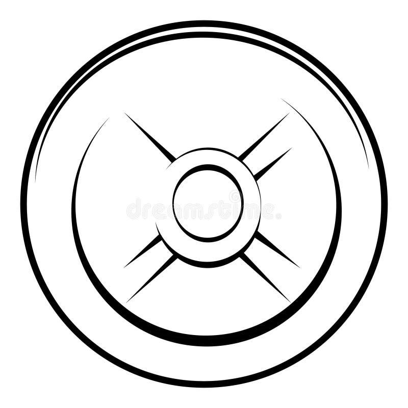 Simple Vector Black and White Barbell Plate, Isolated on White Stock ...